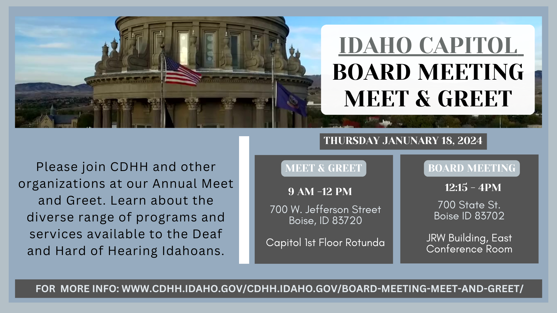 Board Meeting/Meet and Greet | The Council for the Deaf and Hard of Hearing